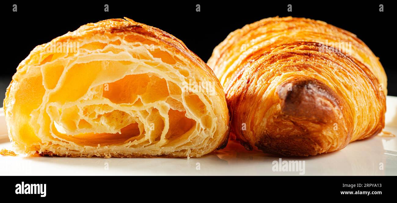 Delicious crispy, flaky, and buttery plain 37 layer croissant with a ...