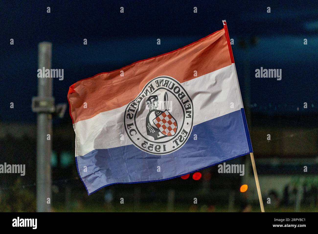 Melbourne Knights Football Club corner flag at their home stadium in ...