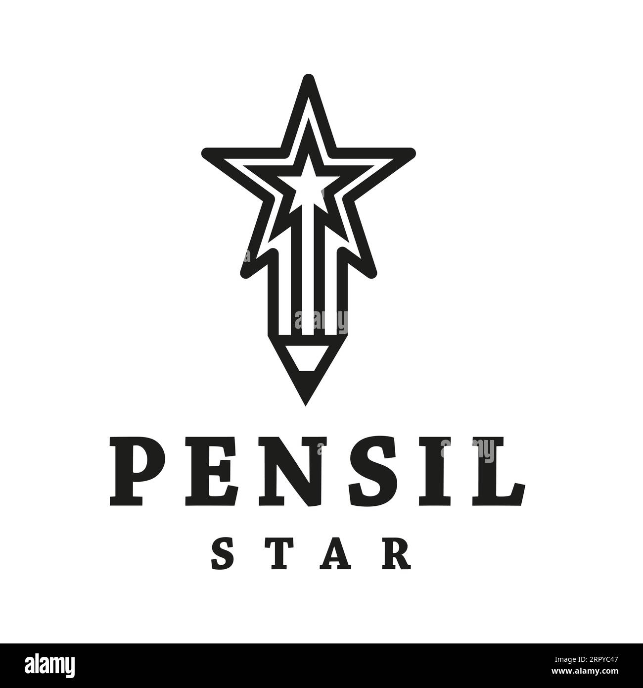 Education logo design, Academy concept Pencil icon, Creative Star ...