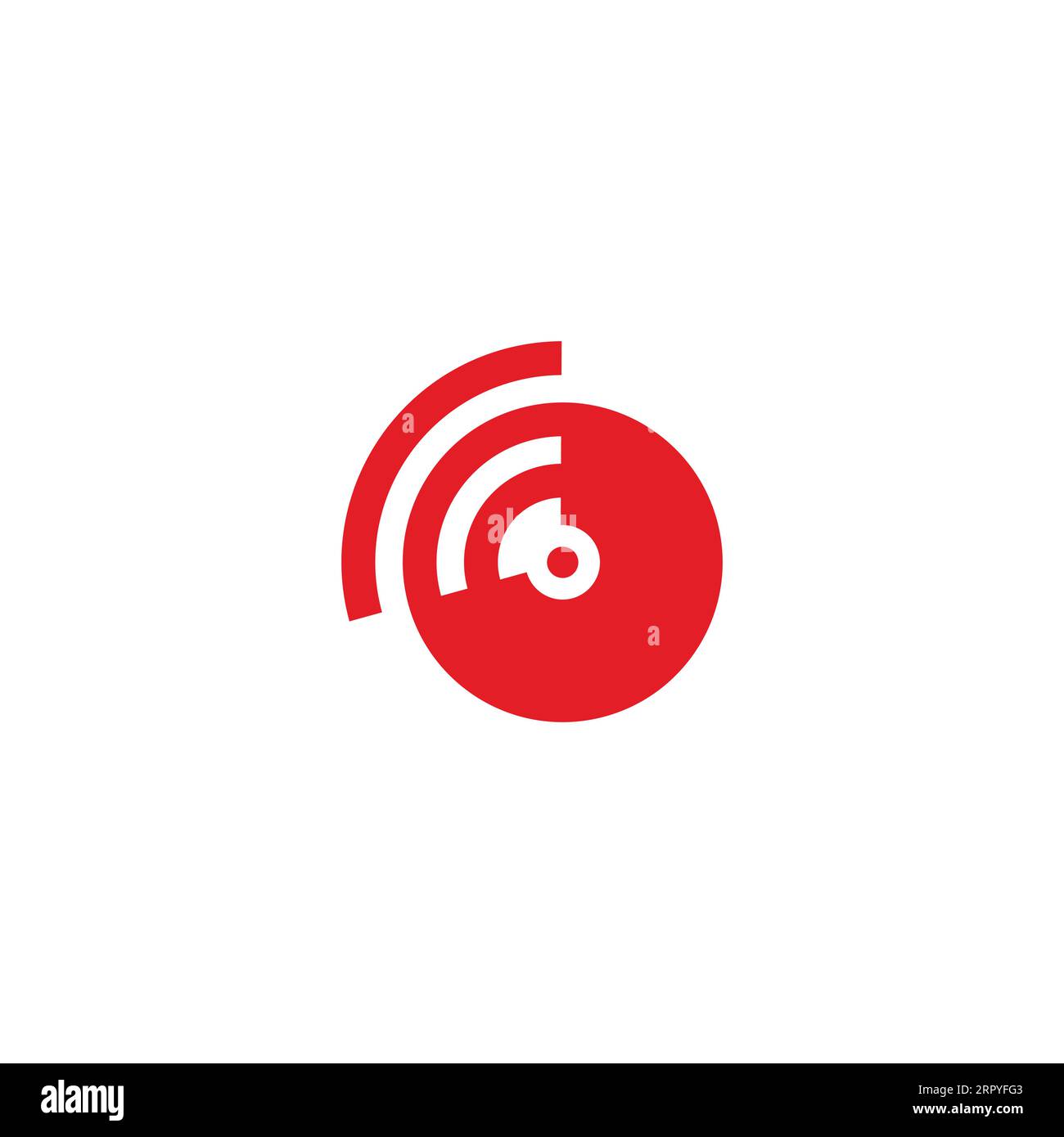 red signal bell sound simple geometric logo vector Stock Vector Image ...