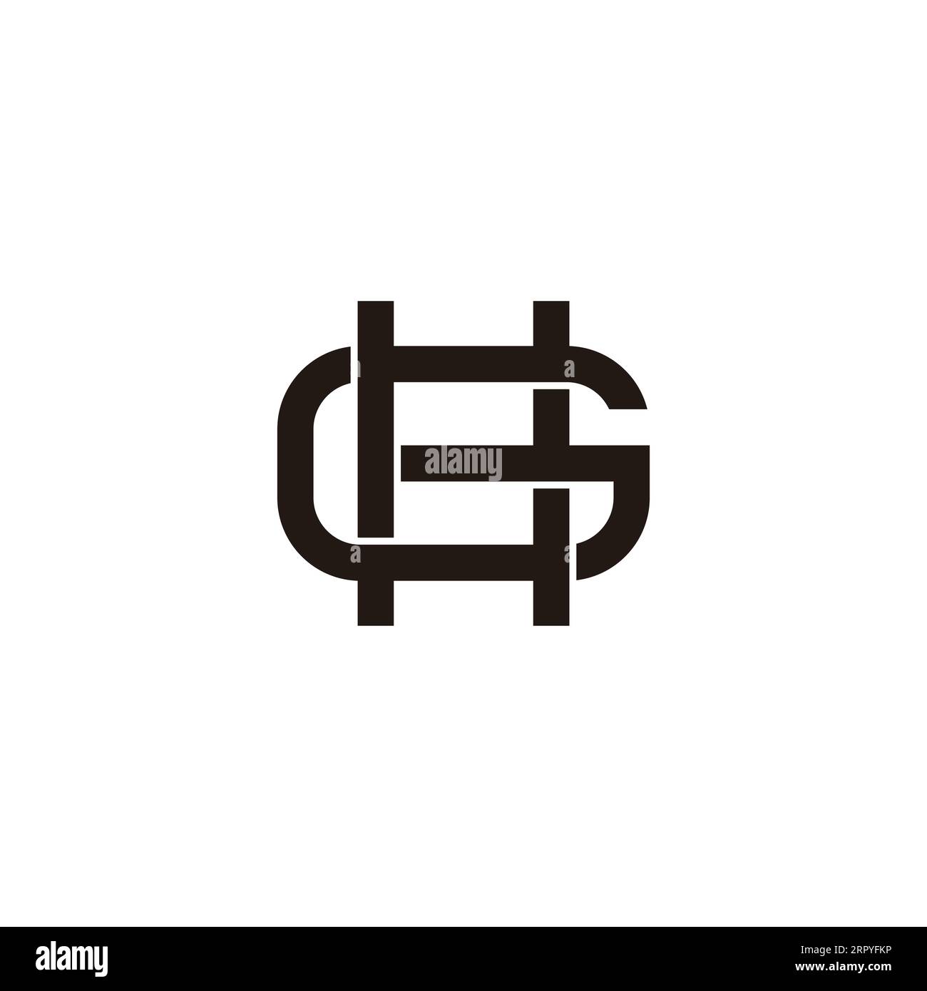 letter hg monogram overlapping line logo vector Stock Vector Image ...