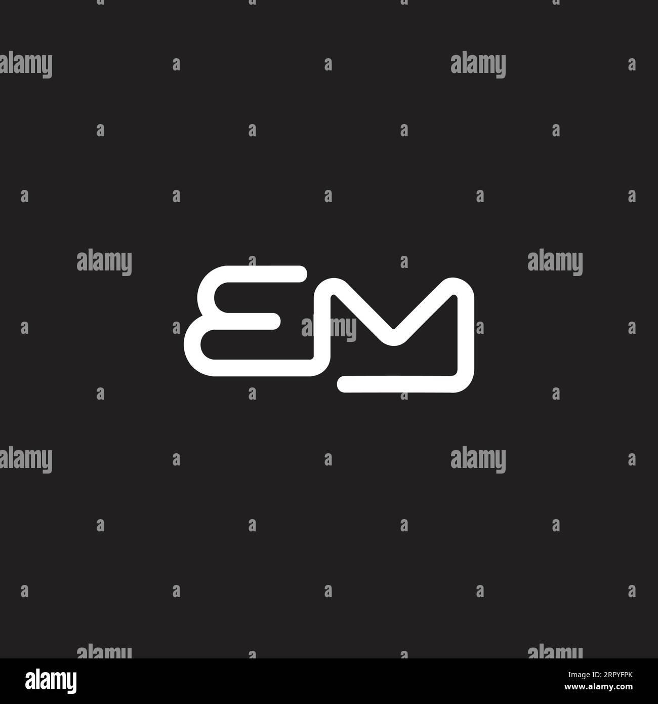letter em monoline symbol logo vector Stock Vector Image & Art - Alamy