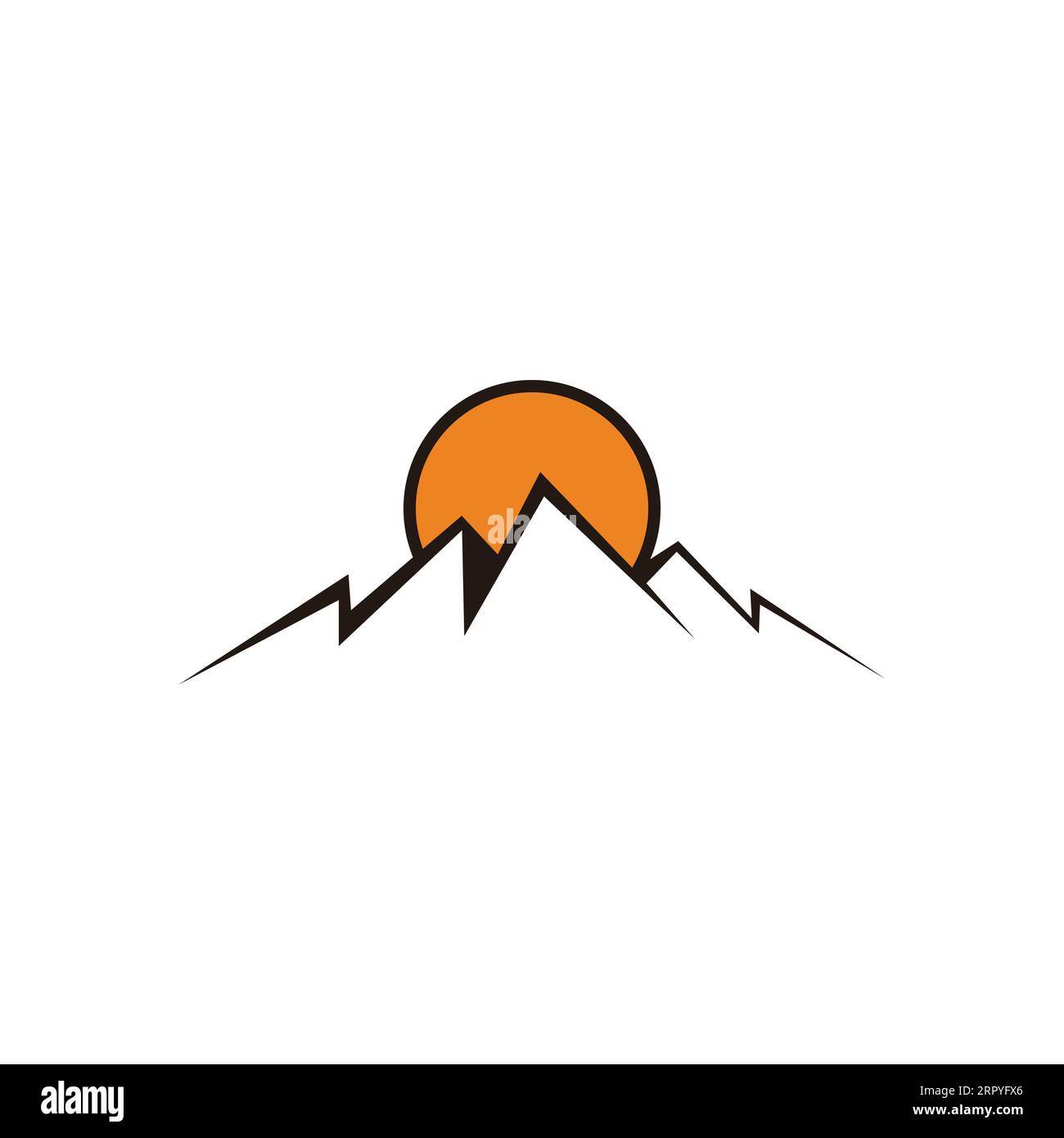 mountain sun simple geometric illustration vector Stock Vector Image ...
