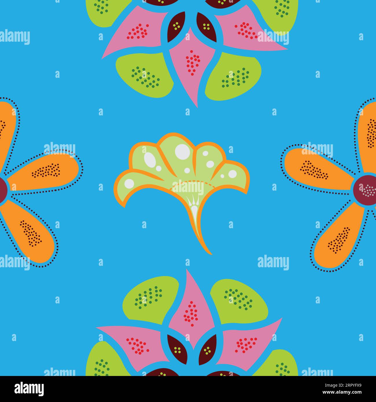 water blue seamless lilly flower background vector Stock Vector Image ...