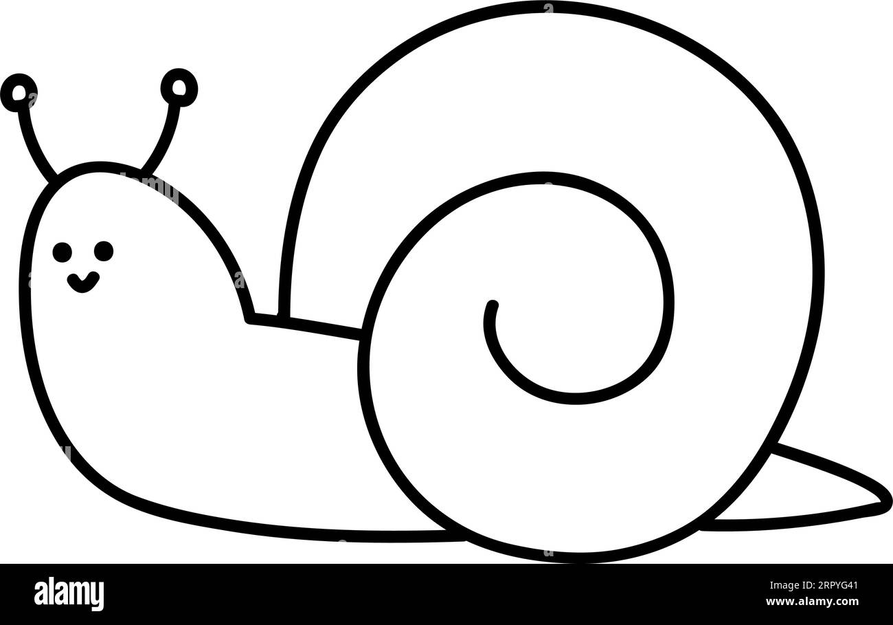 Vector crawling snail Black and White Stock Photos & Images - Alamy