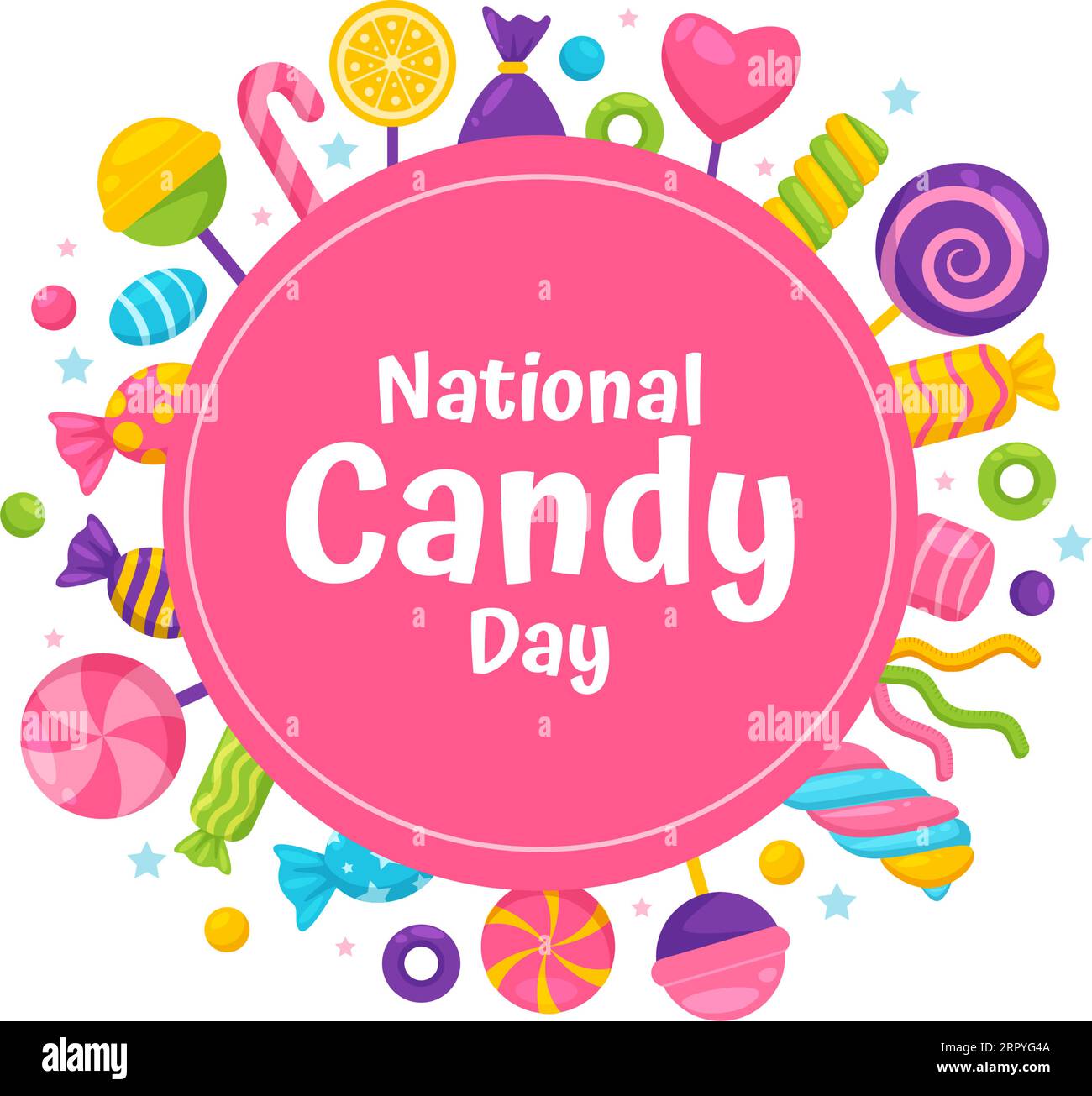 National Candy Day Vector Illustration with Different Types of Candies ...