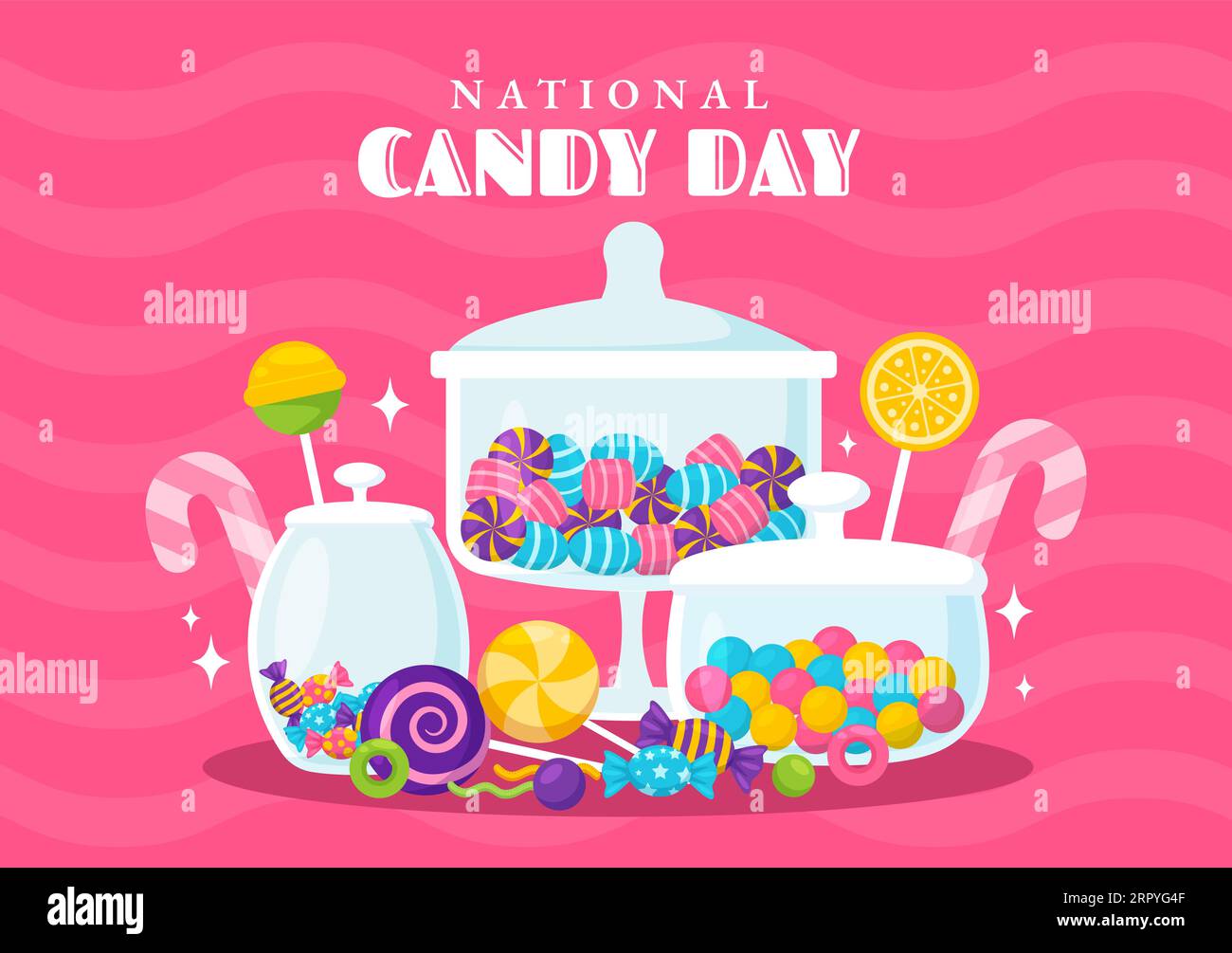 National Candy Day Vector Illustration with Different Types of Candies ...