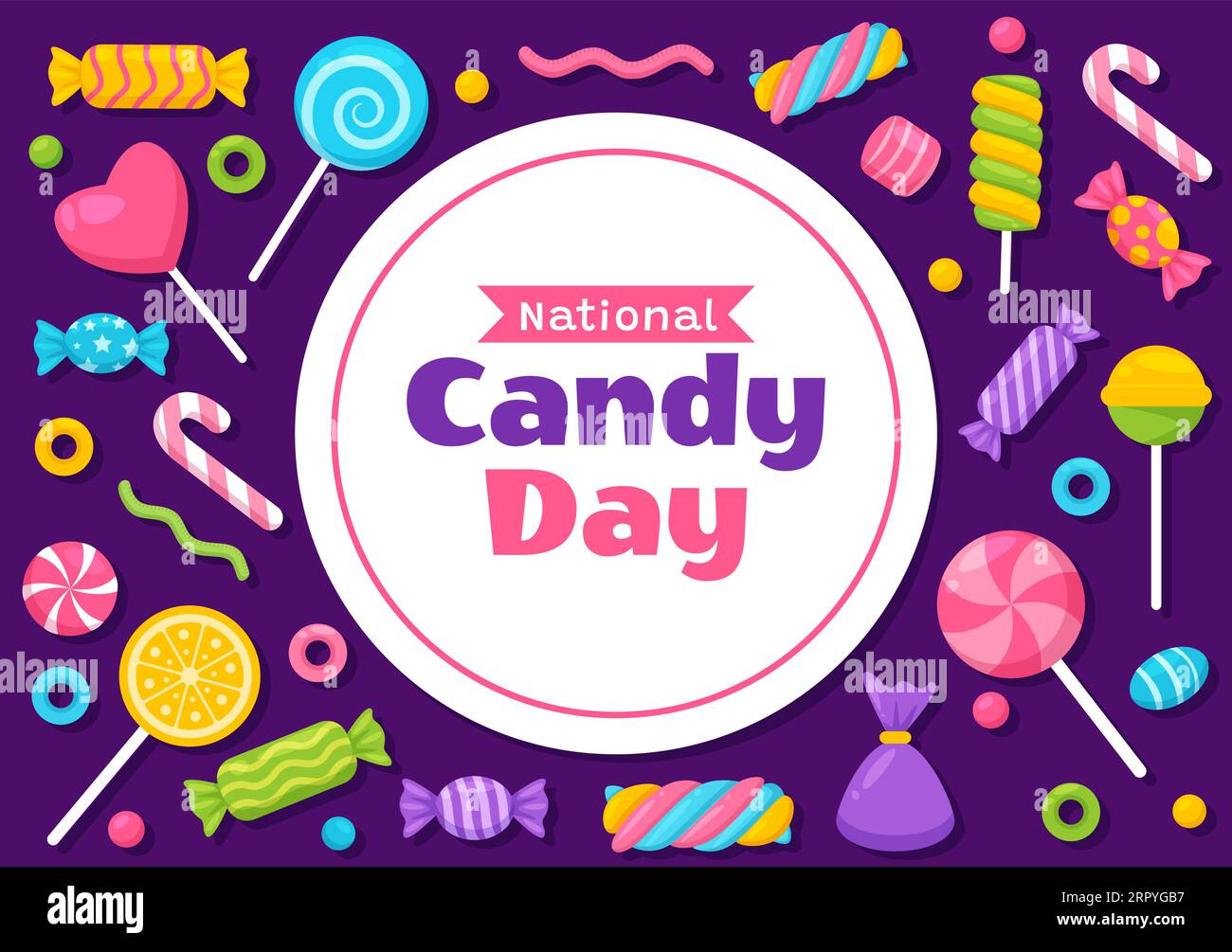 National Candy Day Vector Illustration with Different Types of Candies ...