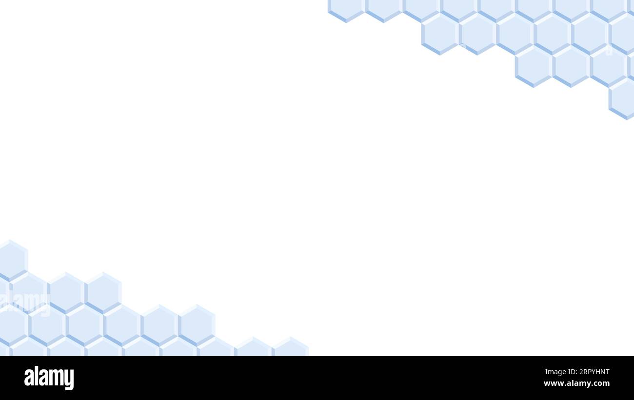 Blue hexagon pattern background.Separate top and bottom diagonally ...