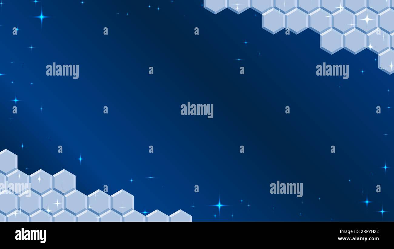 Blue hexagon pattern background.Separate top and bottom diagonally.Vector data that is easy to ...