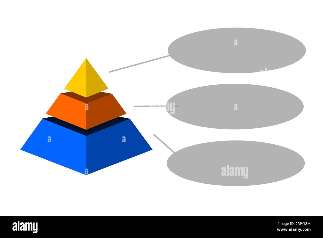 Infographic illustration of yellow and blue triangles divided and cut ...