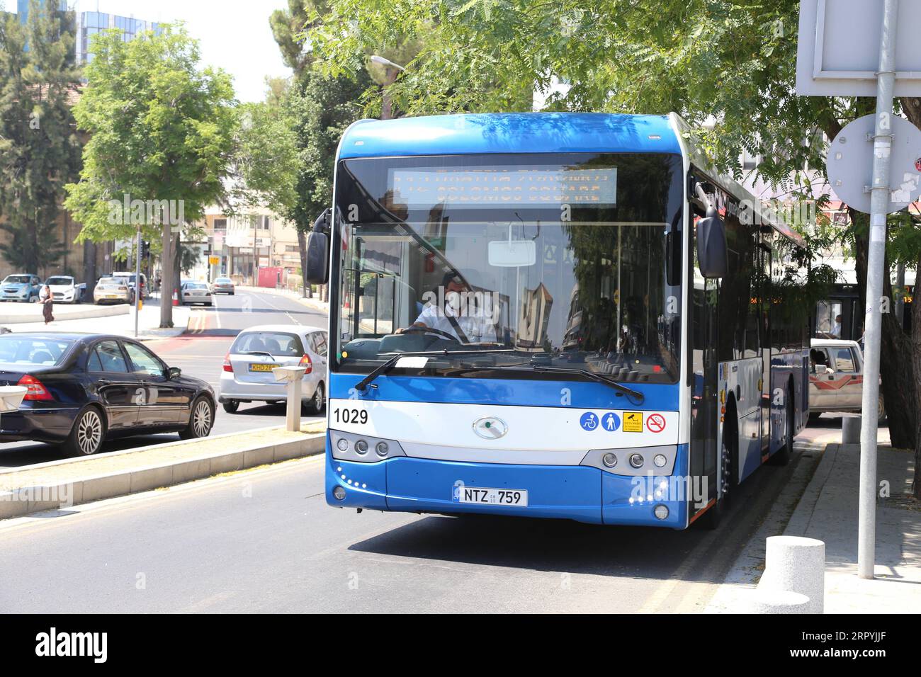 200705 -- NICOSIA, July 5, 2020 -- A bus imported from China runs on a ...