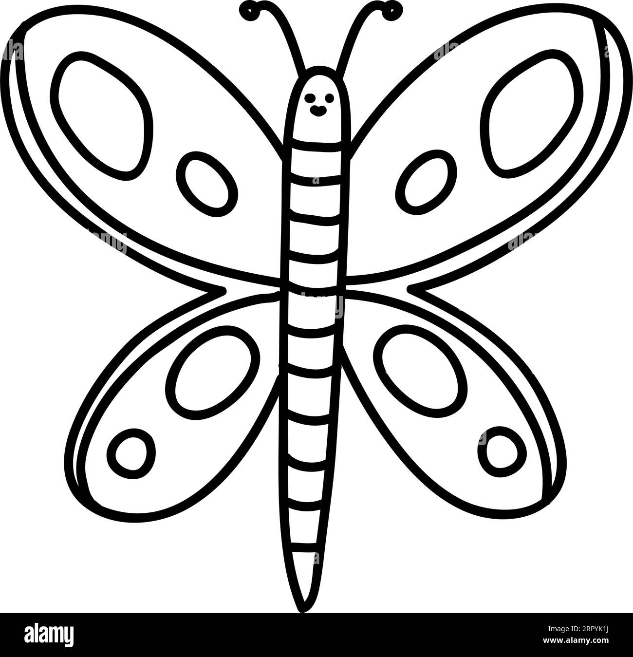 Butterfly insect flat line Black and White Stock Photos & Images - Alamy
