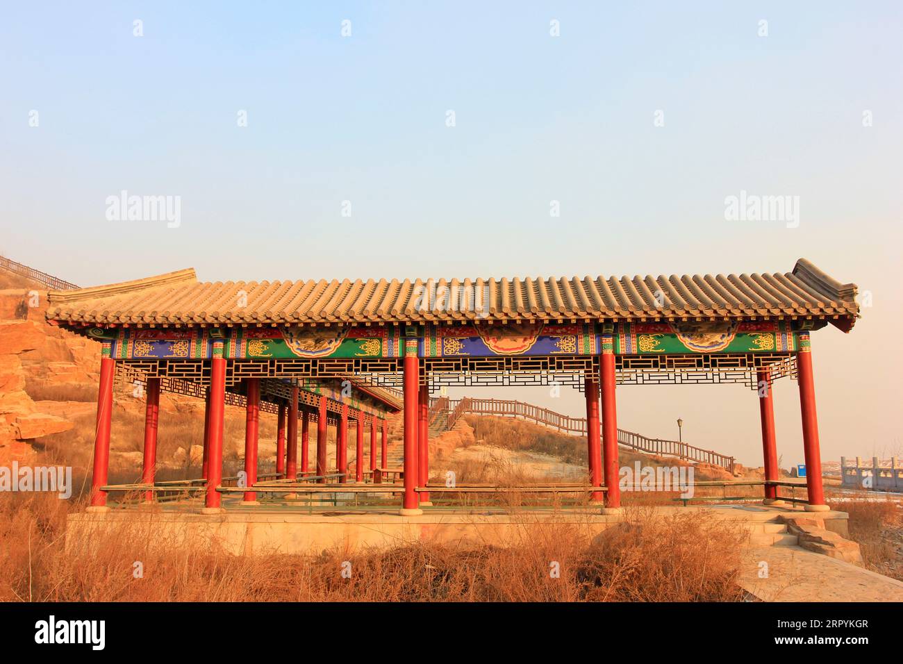 wood promenade in a scenic spot Stock Photo - Alamy