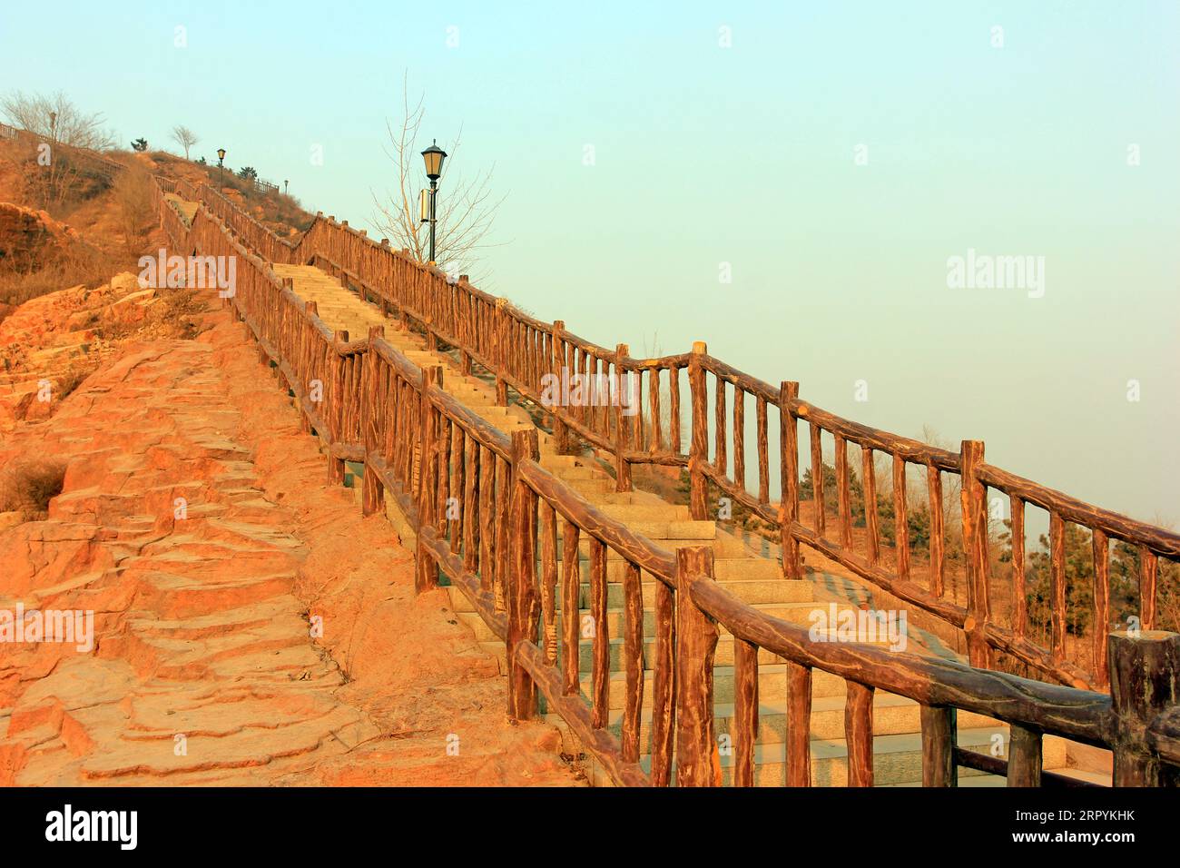 stairs and railing in a tourist attractions, closeup of photo Stock ...