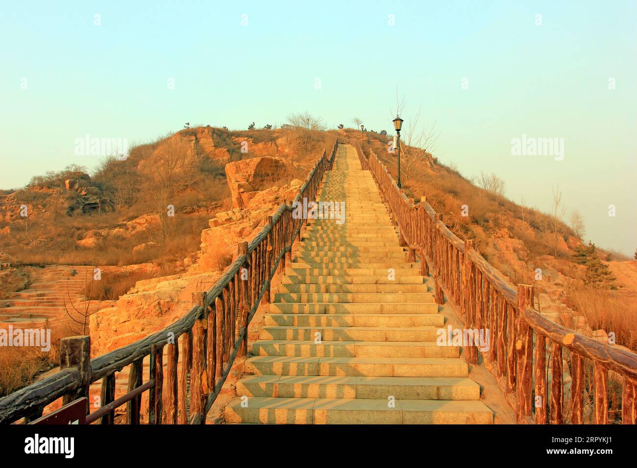 stairs and railing in a tourist attractions, closeup of photo Stock ...