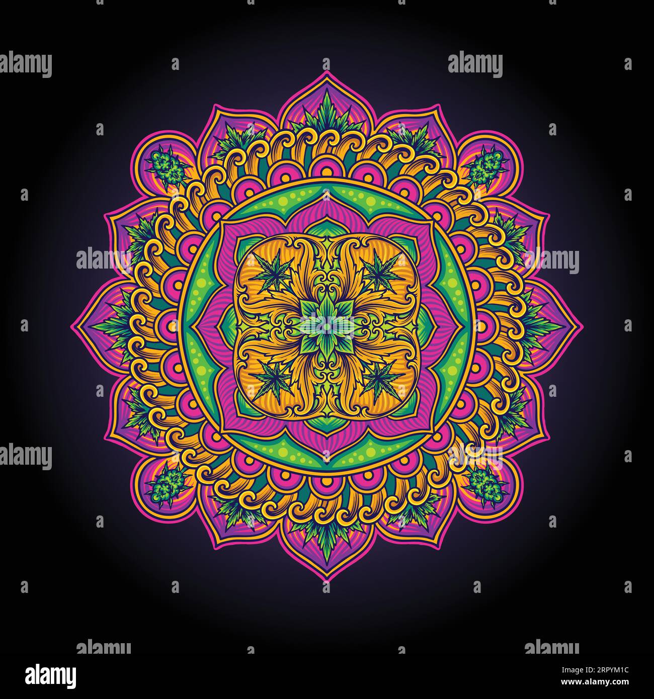 Middle eastern marijuana mandalas geometry artistry vector ...