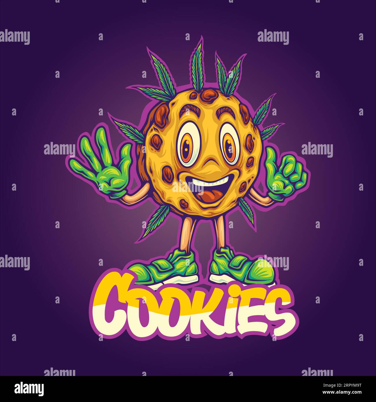 Fun cookies kush and sweet delicious chocolate chips vector ...