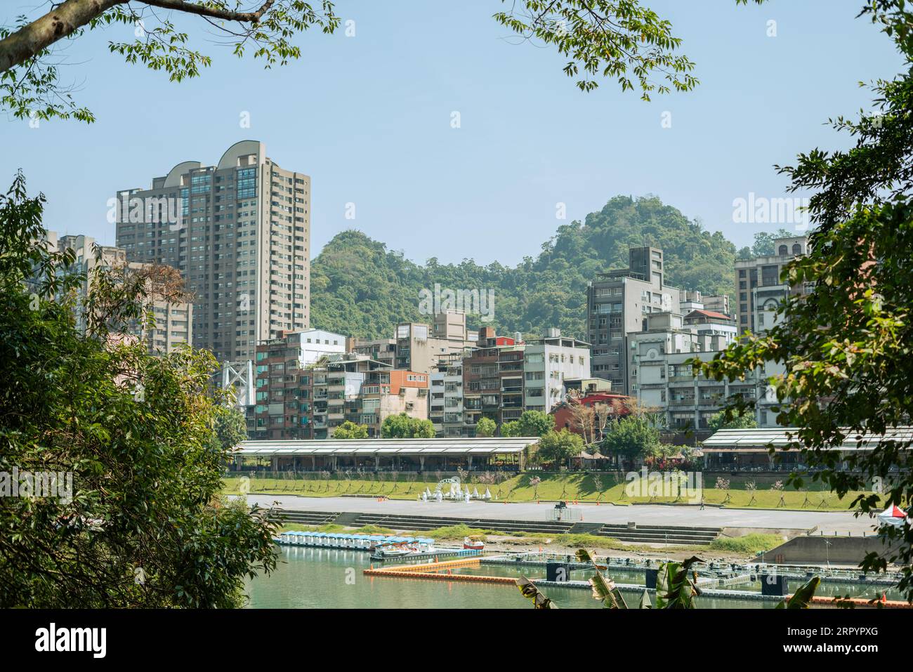 Xindian district Bitan riverside park in New Taipei City, Taiwan Stock ...
