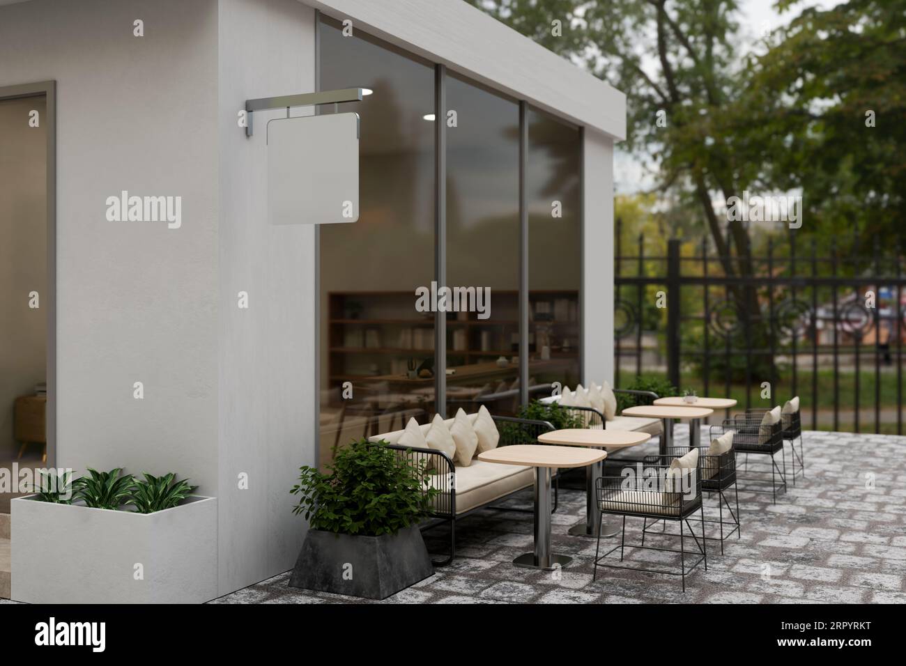 3d people on outdoor seating hi-res stock photography and images - Alamy