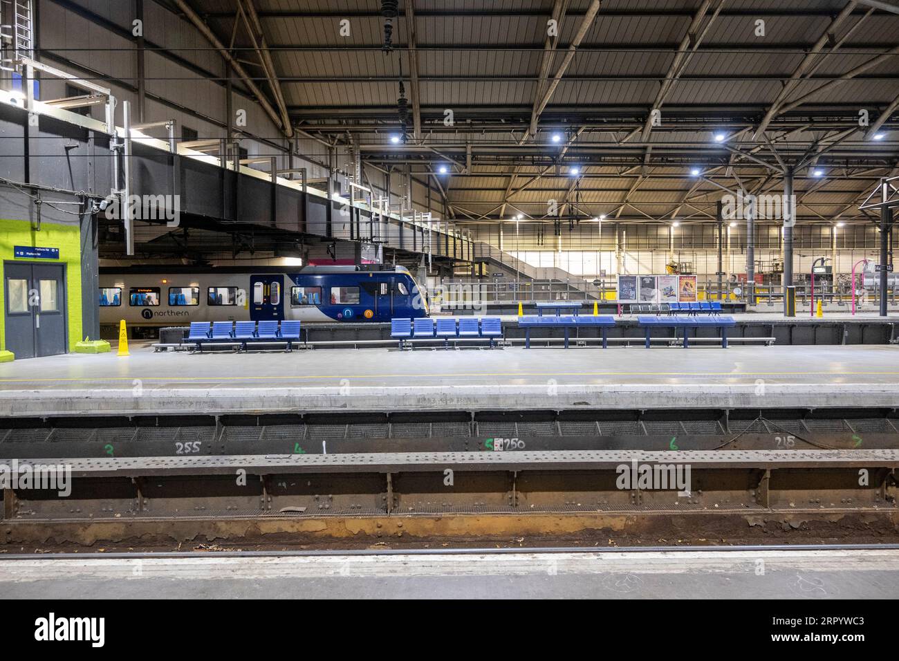 Modern train station at night Stock Photo - Alamy