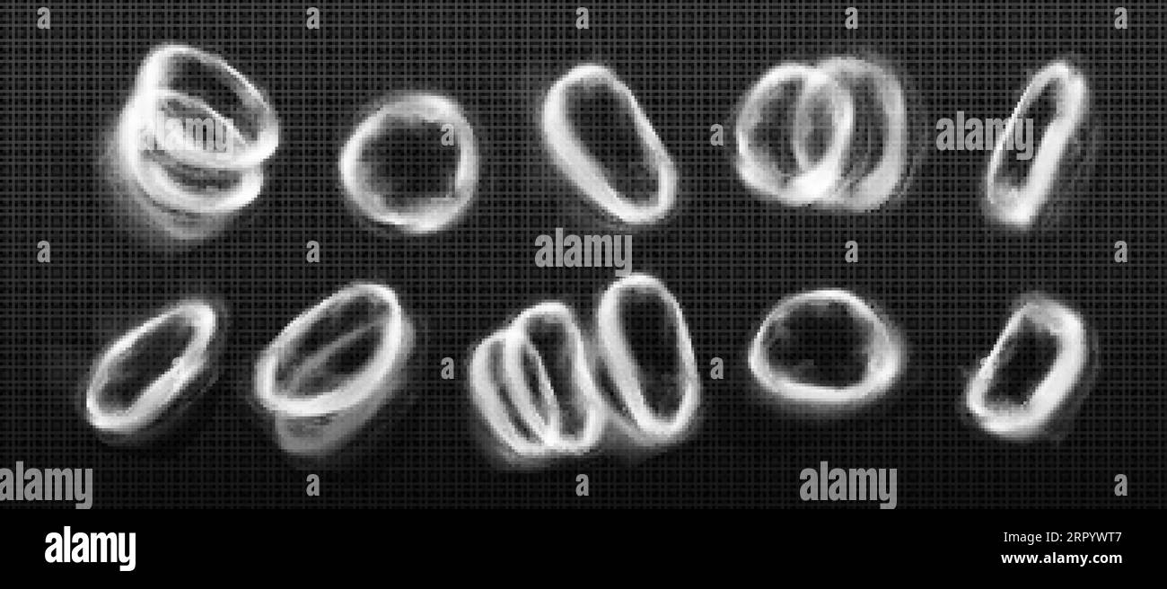 Realistic set of smoke rings isolated on transparent background. Vector ...