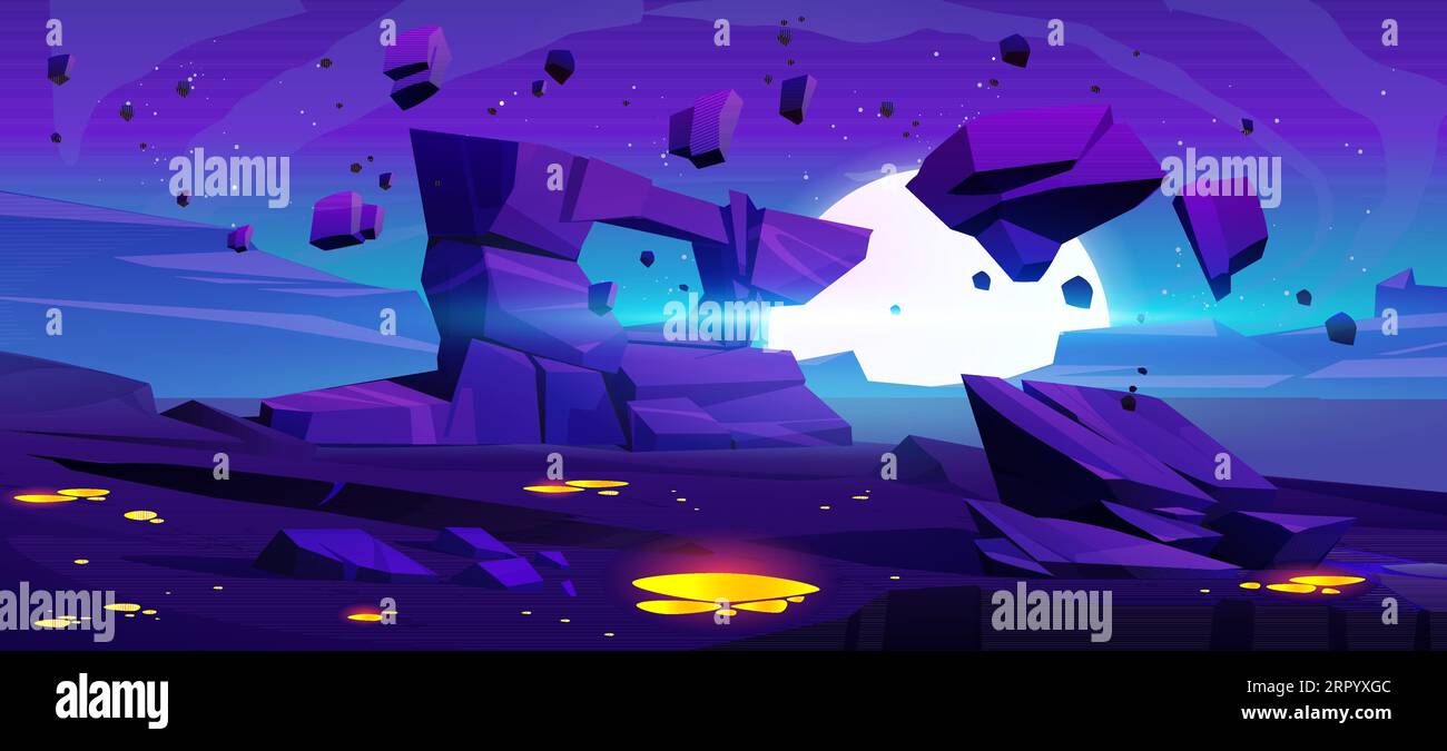 Cartoon Landscape Background Night