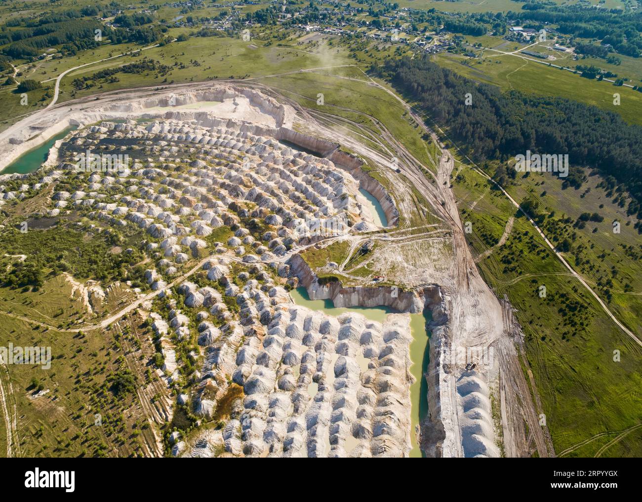 Recultivation of old chalk quarry with limestone leftovers Stock Photo ...