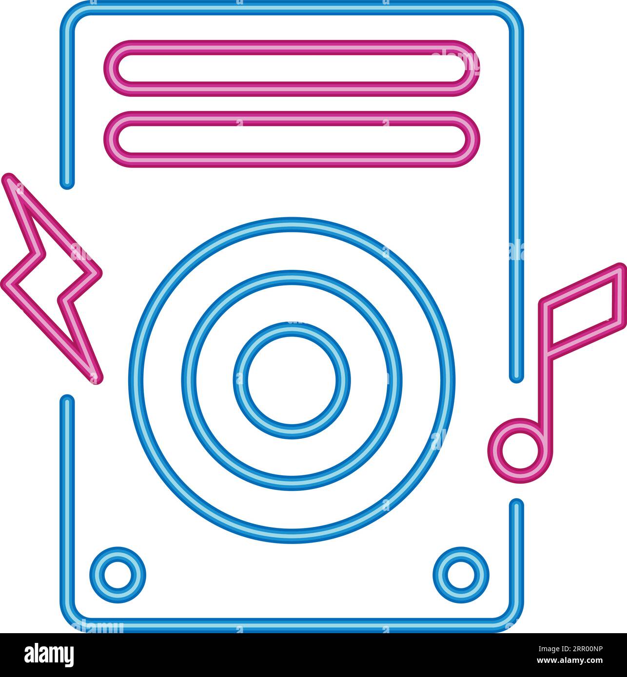 Music player neon glow Stock Vector Images - Alamy