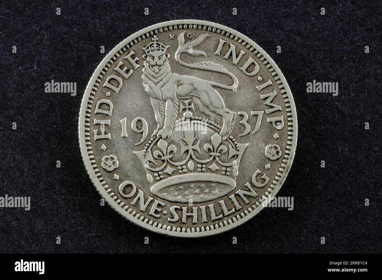 One shilling coin of pre-decimal currency, pounds, shillings and pence ...