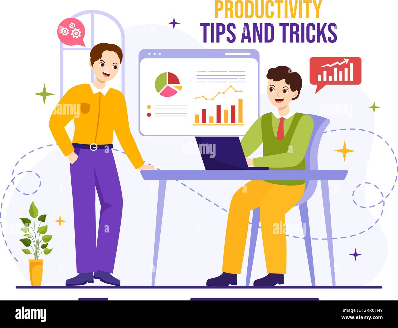 Productivity Tips and Trick Vector Illustration with Marketing Product ...