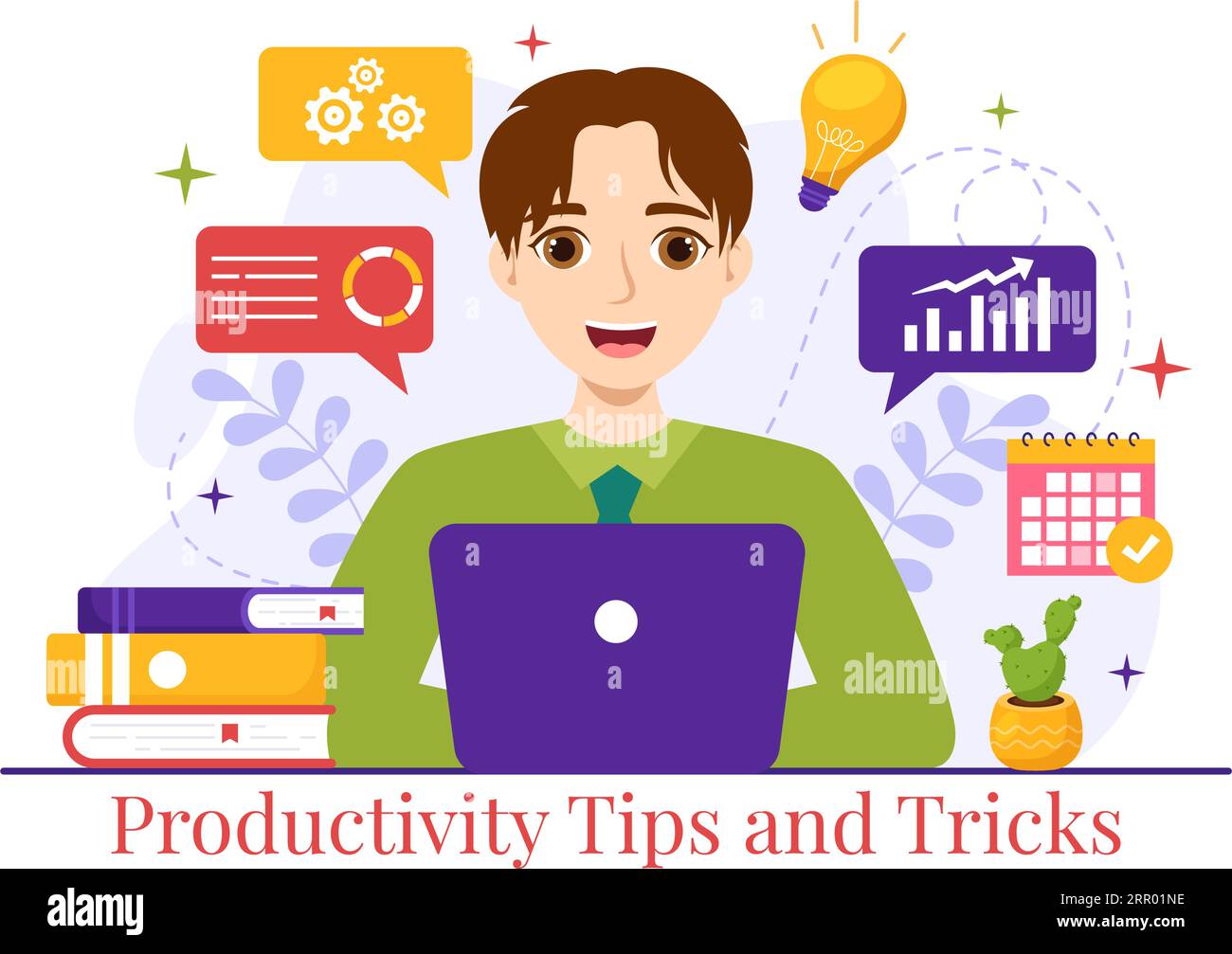 Productivity Tips and Trick Vector Illustration with Marketing Product ...