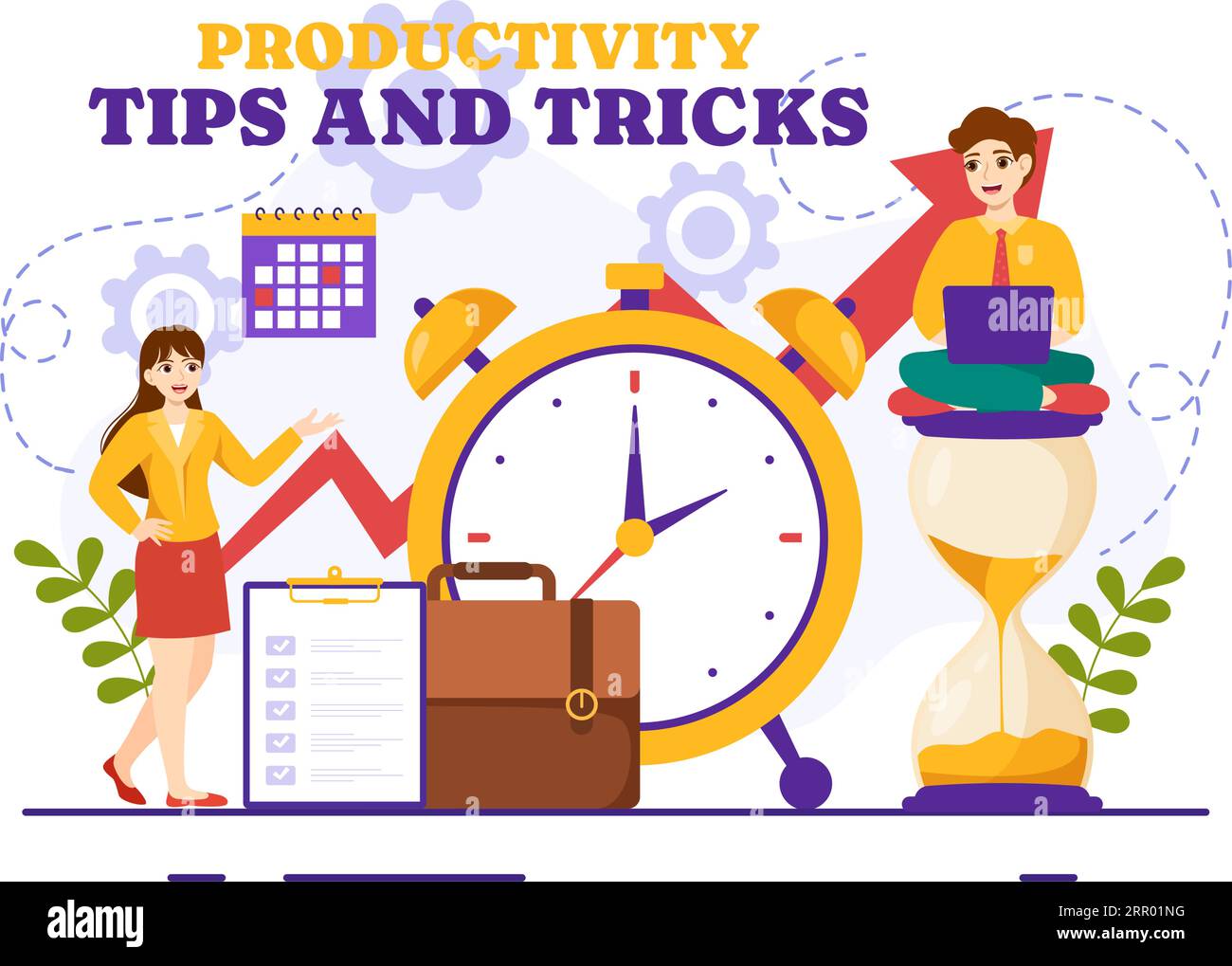 Productivity Tips and Trick Vector Illustration with Marketing Product ...
