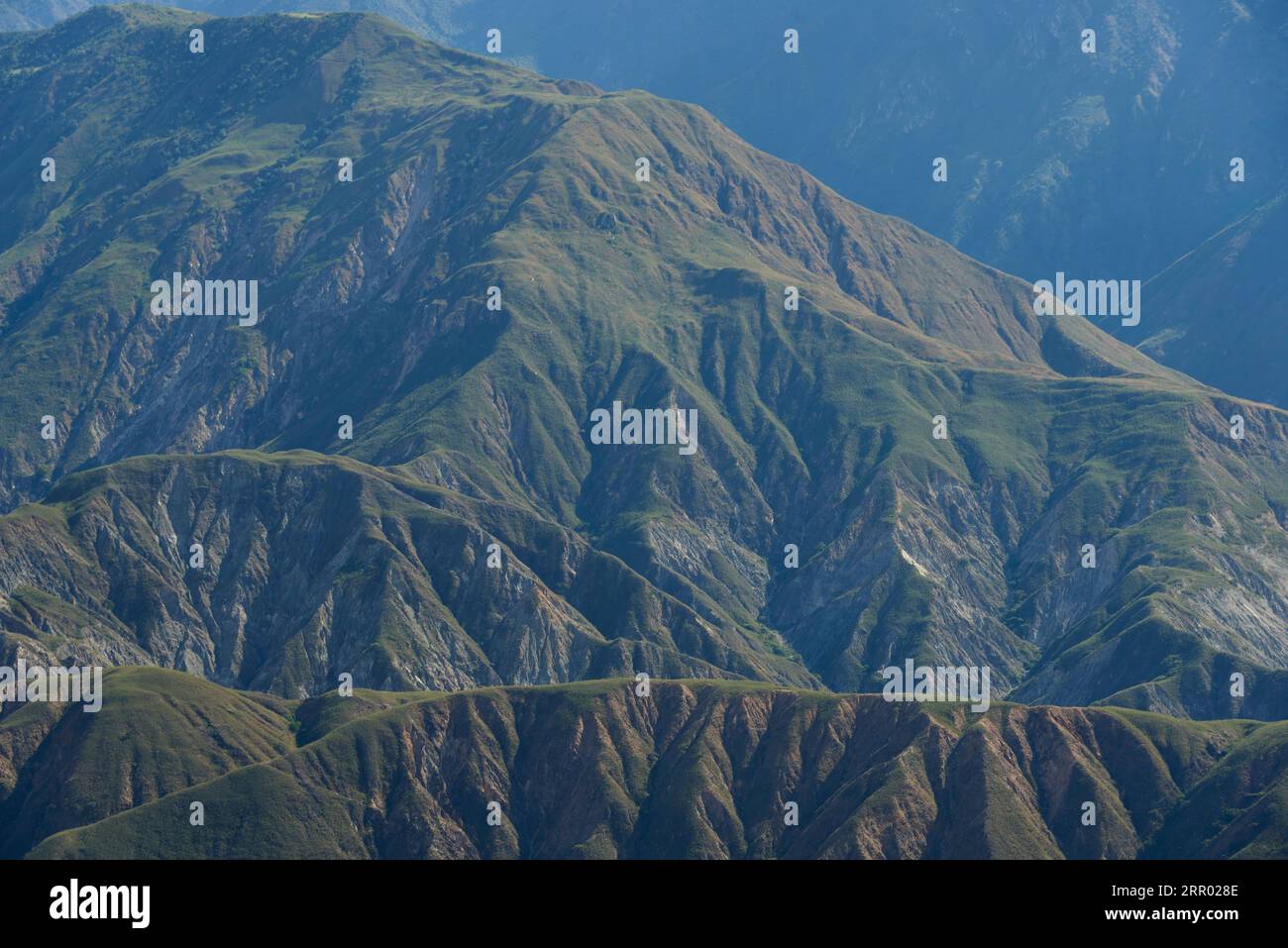 Detail of the texture of the mountains in the Chicamocha Canyon ...