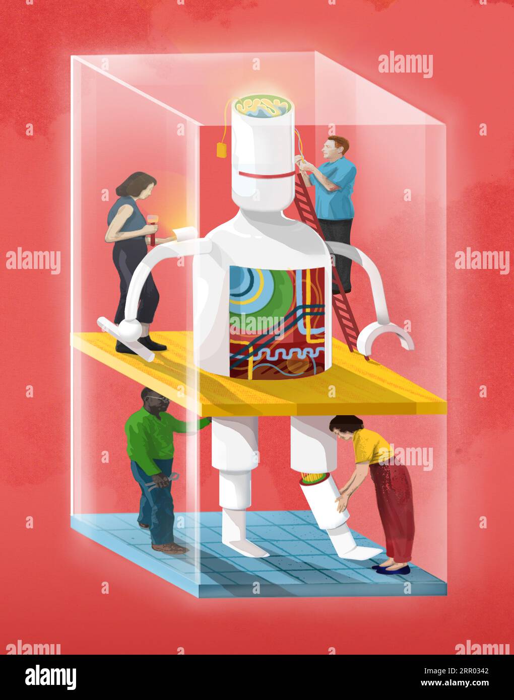 Building a humanoid robot, conceptual illustration Stock Photo - Alamy