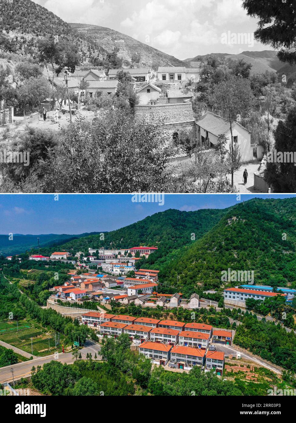 200727 -- TAIYUAN, July 27, 2020 -- Combination photo shows a view of ...