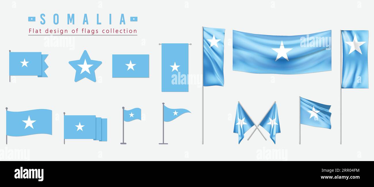 Somalia flag, flat design of flags collection Stock Vector Image & Art ...