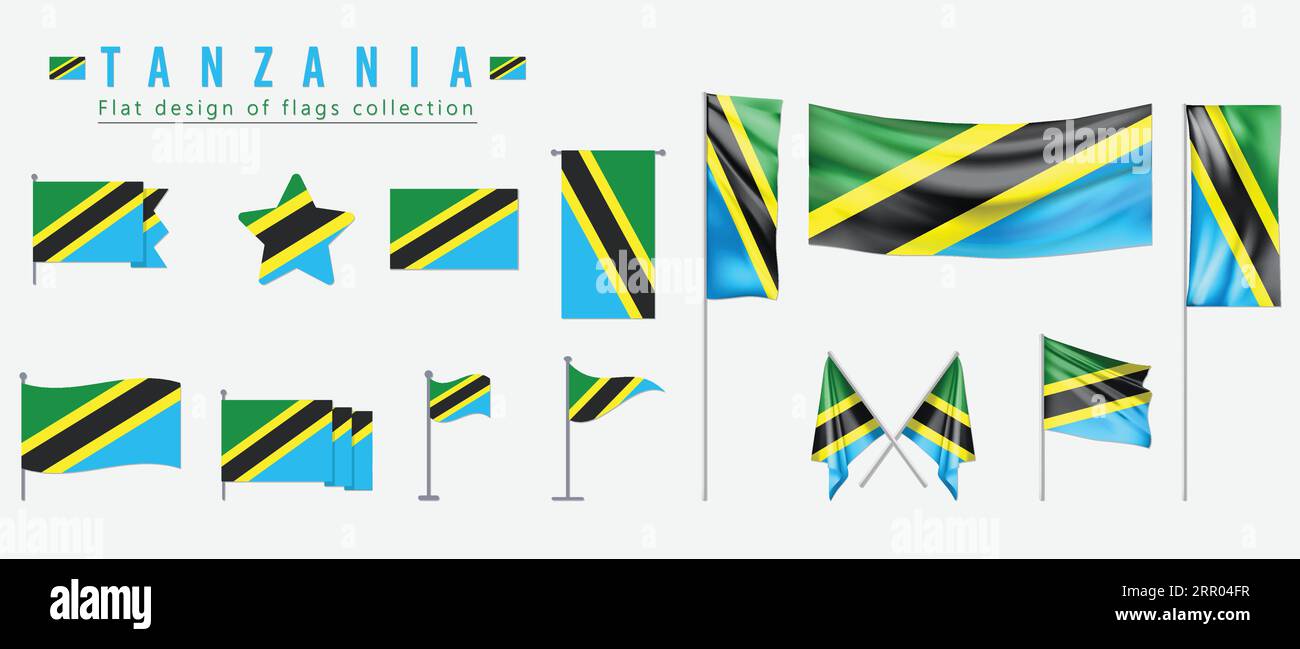 Tanzania flag, flat design of flags collection Stock Vector Image & Art - Alamy
