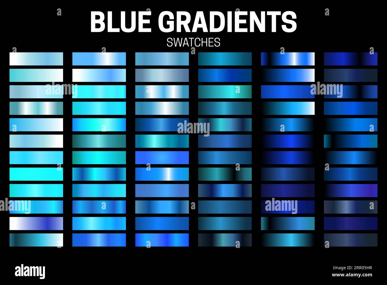 Blue Color Gradient Collection of Swatches Stock Vector Image & Art - Alamy