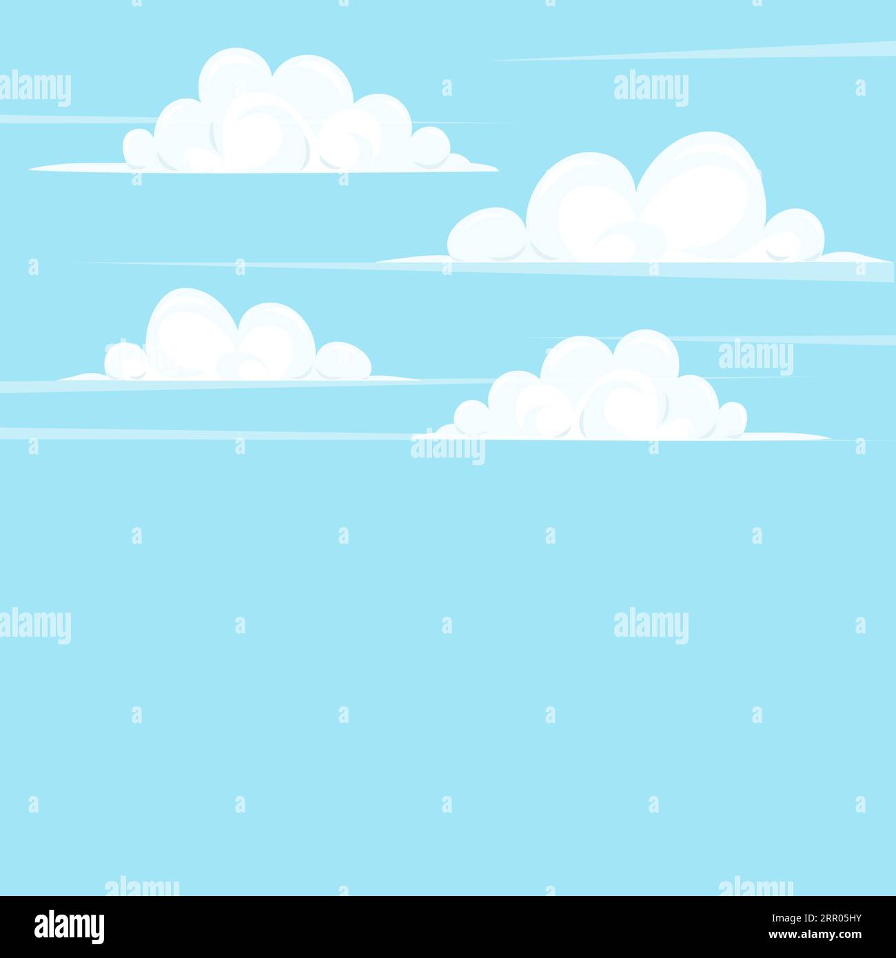 White fluffy clouds in the blue sky. Cartoon illustration of a cloud ...