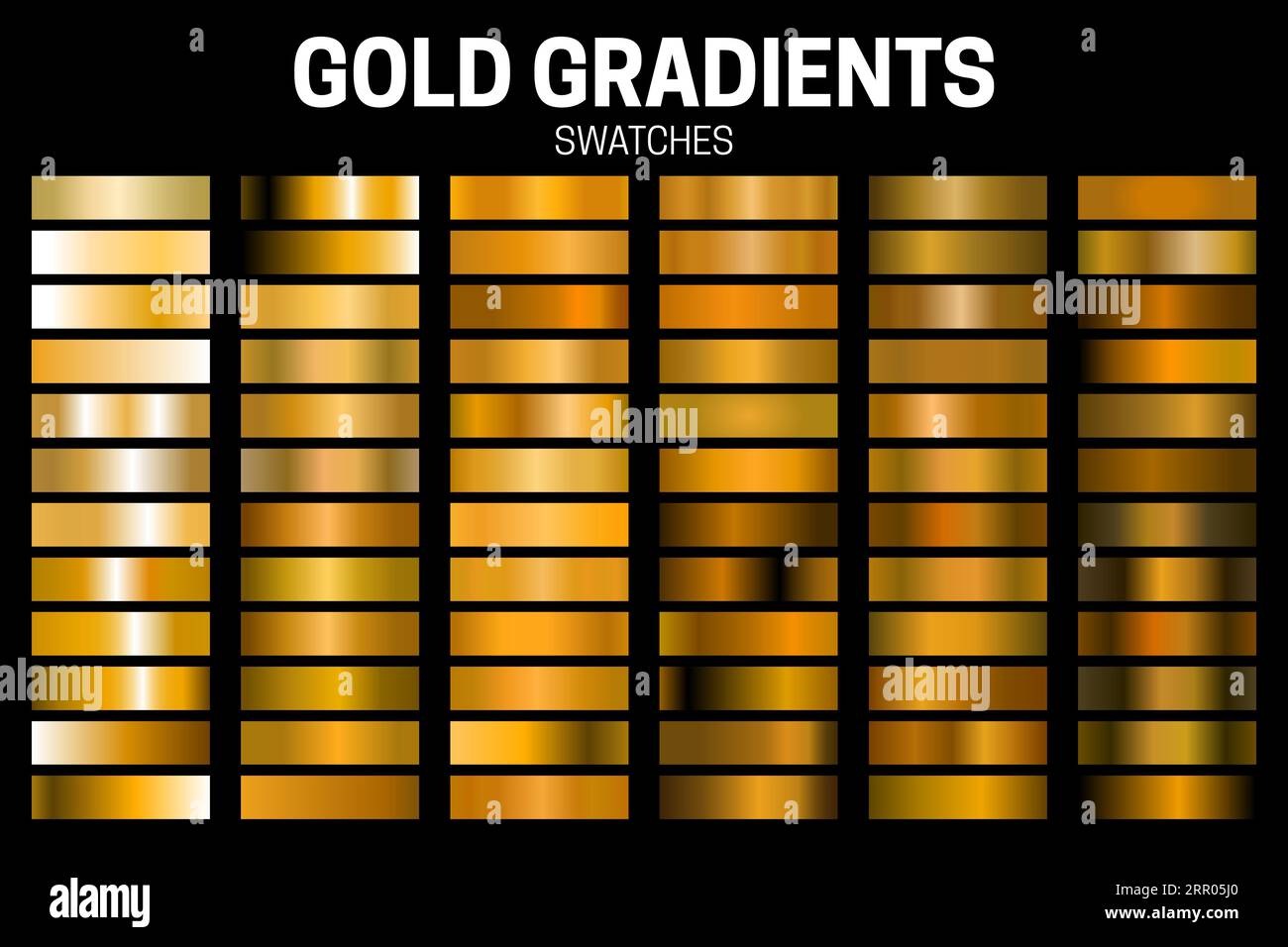 Gold Color Gradient Collection of Swatches Stock Vector Image & Art - Alamy
