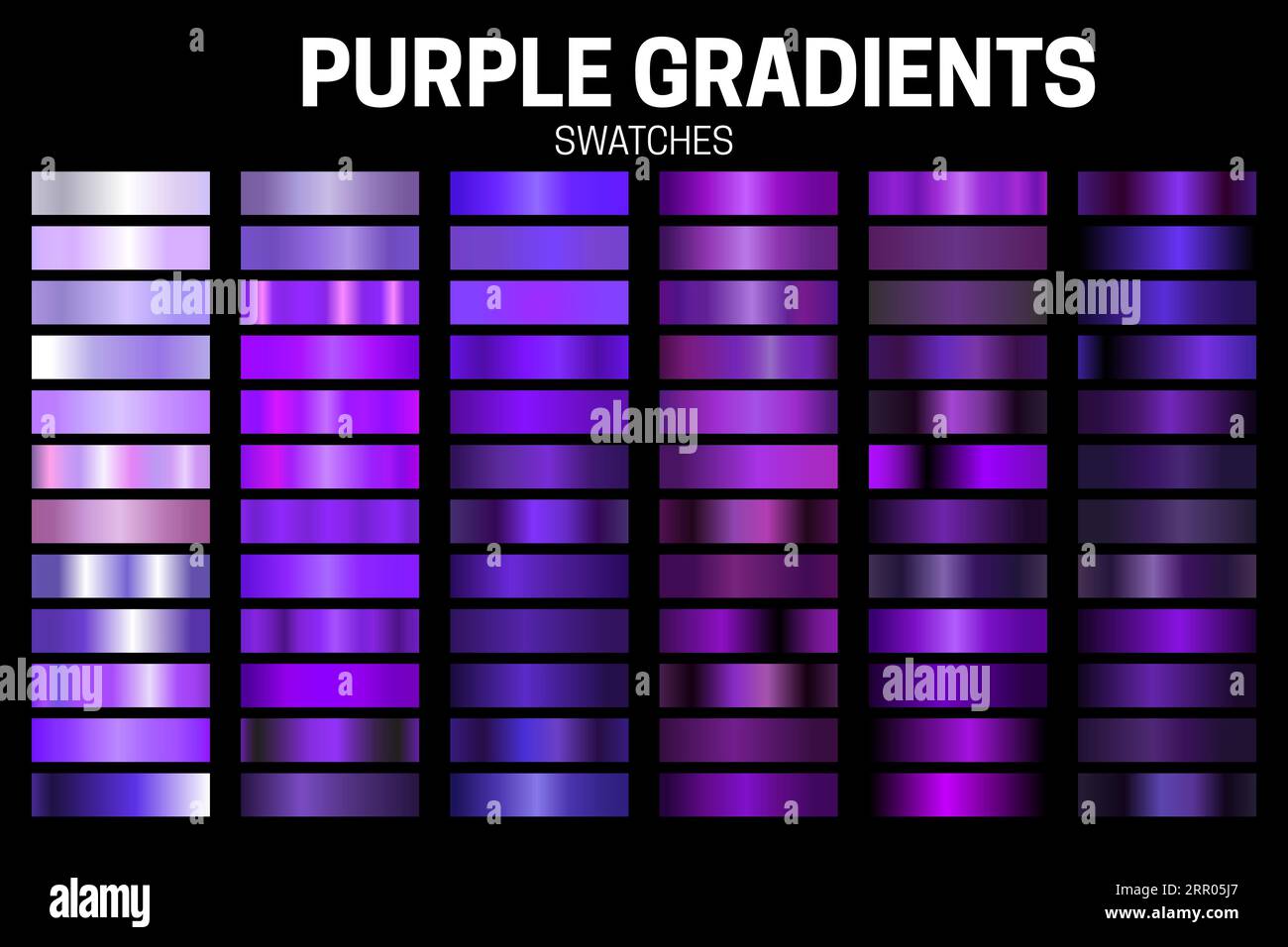 Purple Color Gradient Collection of Swatches Stock Vector Image & Art ...