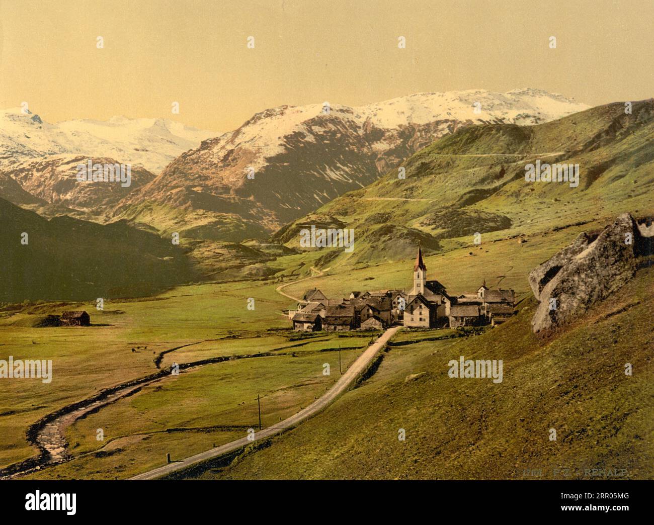 Realp and Furka Pass, Uri, Switzerland 1890 Stock Photo - Alamy