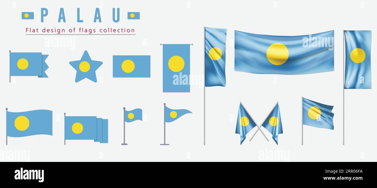 Palau flag, flat design of flags collection Stock Vector Image & Art - Alamy