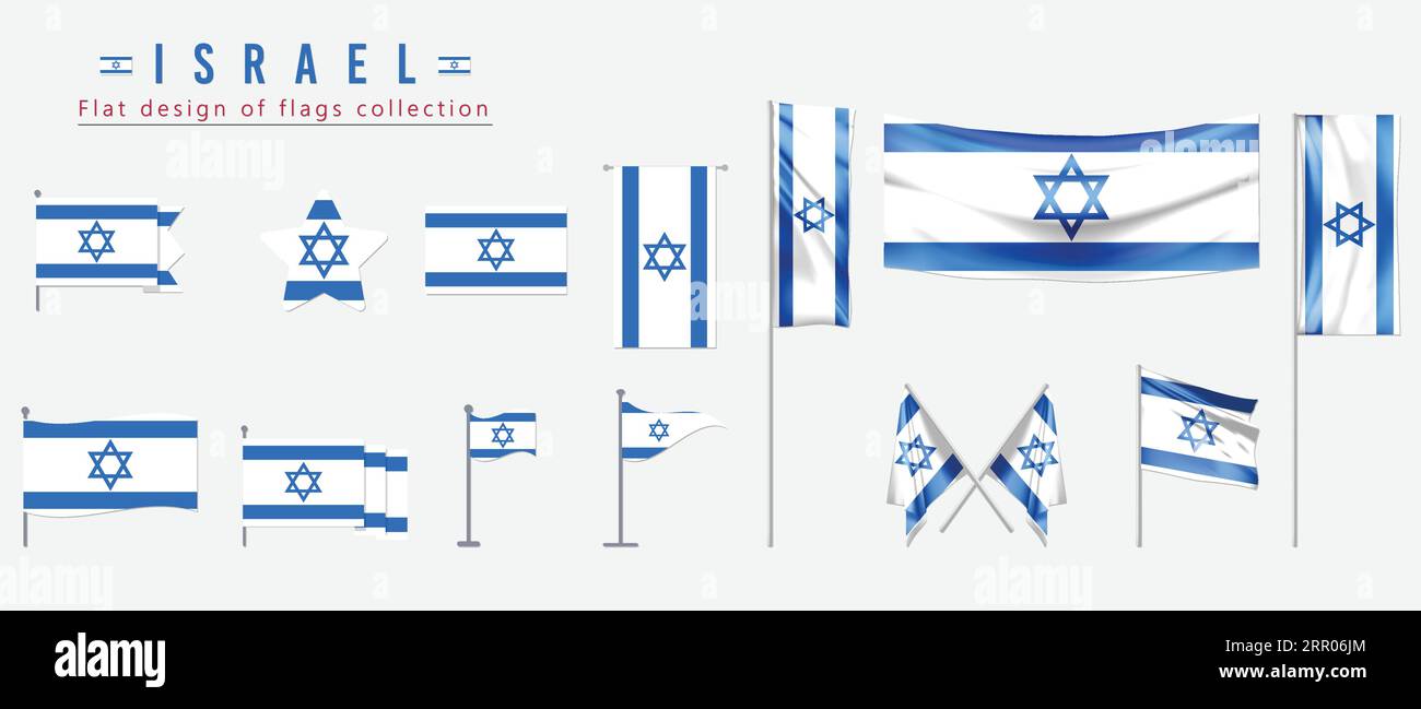 Israel flag, flat design of flags collection Stock Vector Image & Art ...