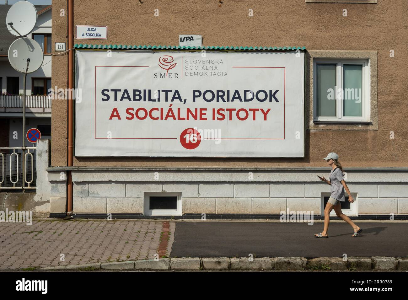 Martin, Slovakia. 29th Aug, 2023. The election billboard for the Smer ...