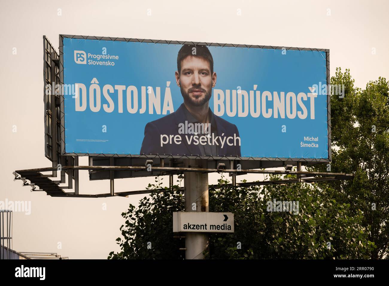 Martin, Slovakia. 29th Aug, 2023. The election billboard for ...