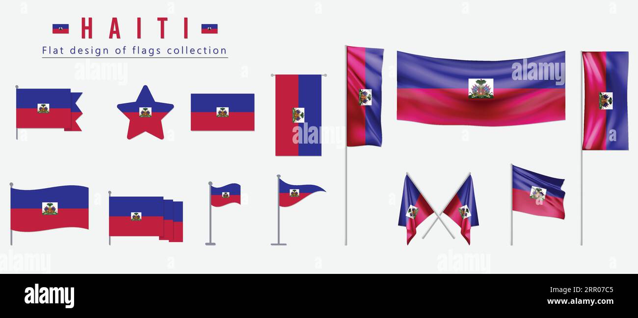 Haiti flag, flat design of flags collection Stock Vector Image & Art ...