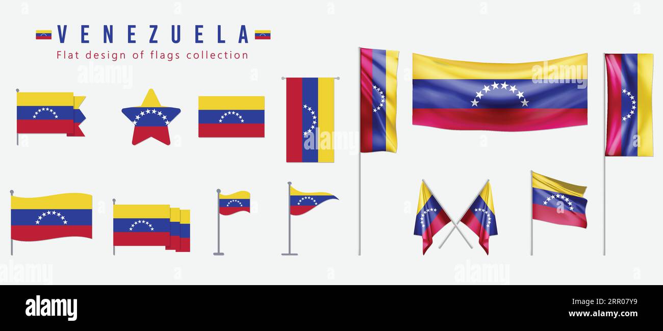 Venezuela flag, flat design of flags collection Stock Vector Image ...