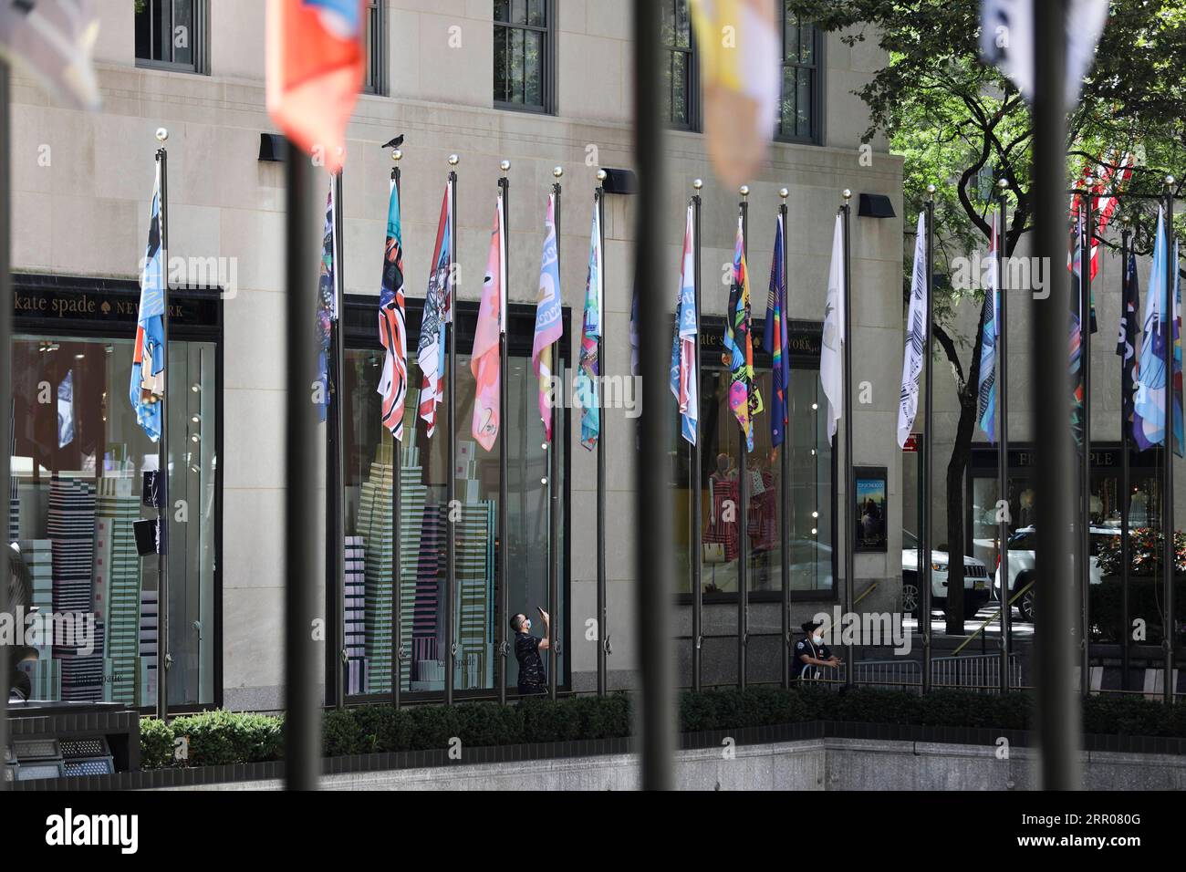 200801 -- NEW YORK, Aug. 1, 2020 -- Newly-designed flags are seen ...